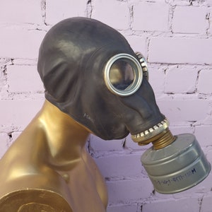 Vintage Military Gas Mask, Complete Set, Soviet Gas Mask With Filter ...