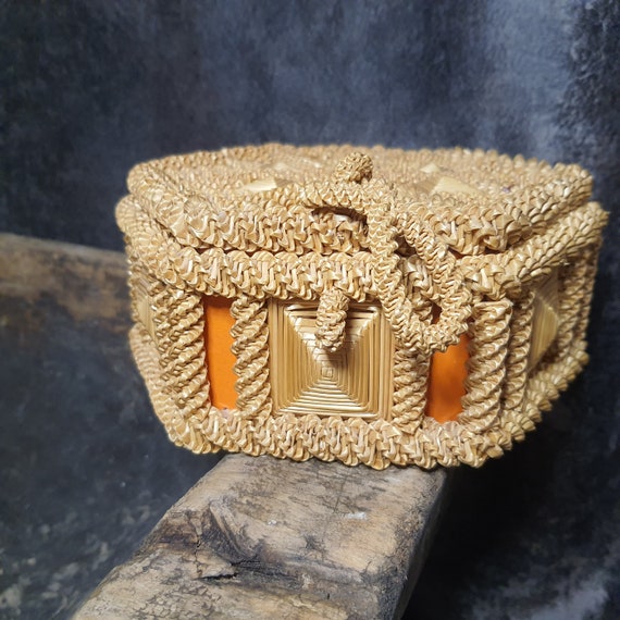 Storage Box Vintage Box Straw Box Handmade Gift Decor - Gem