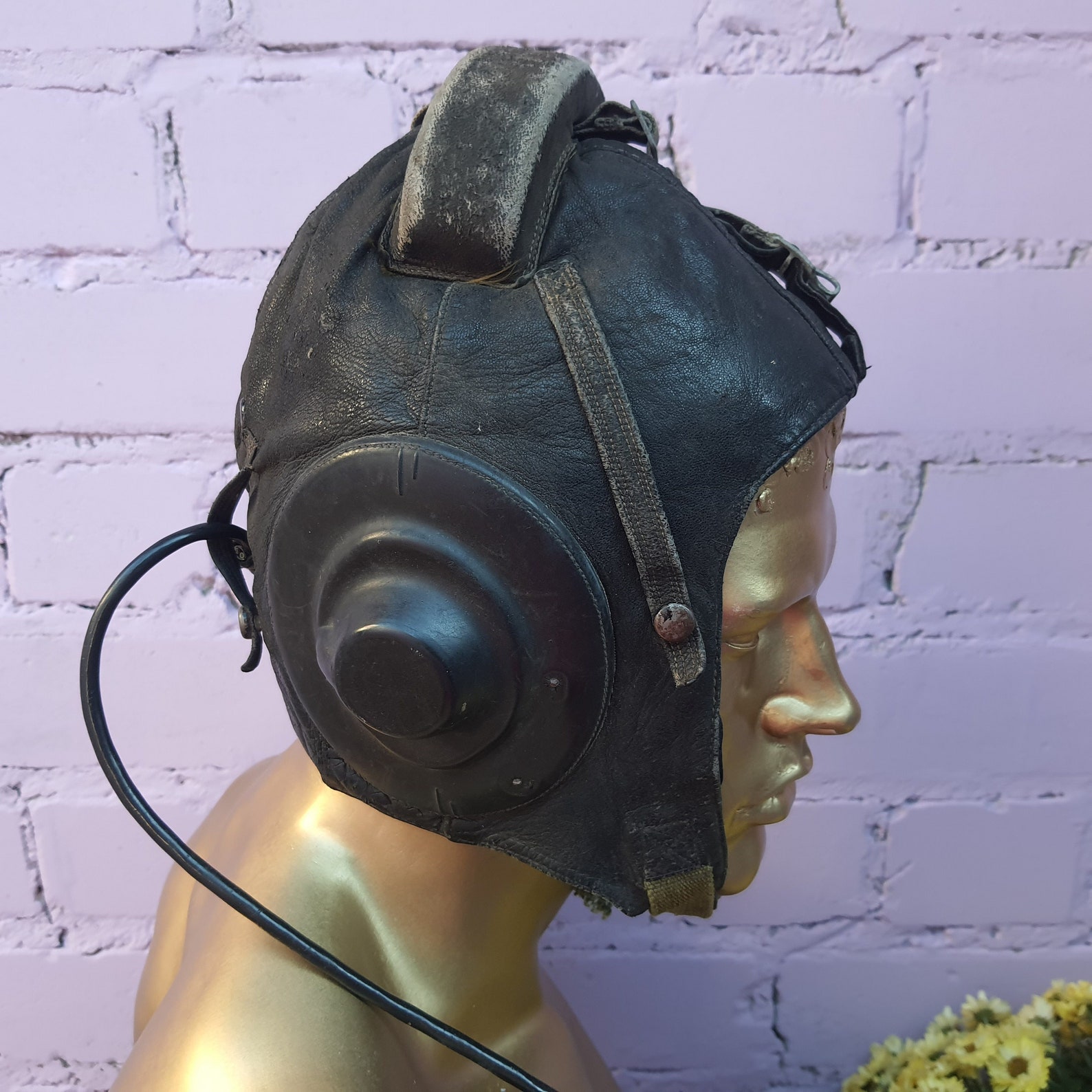 Soviet Military Leather Fur Helmet USSR Air Force Pilot - Etsy