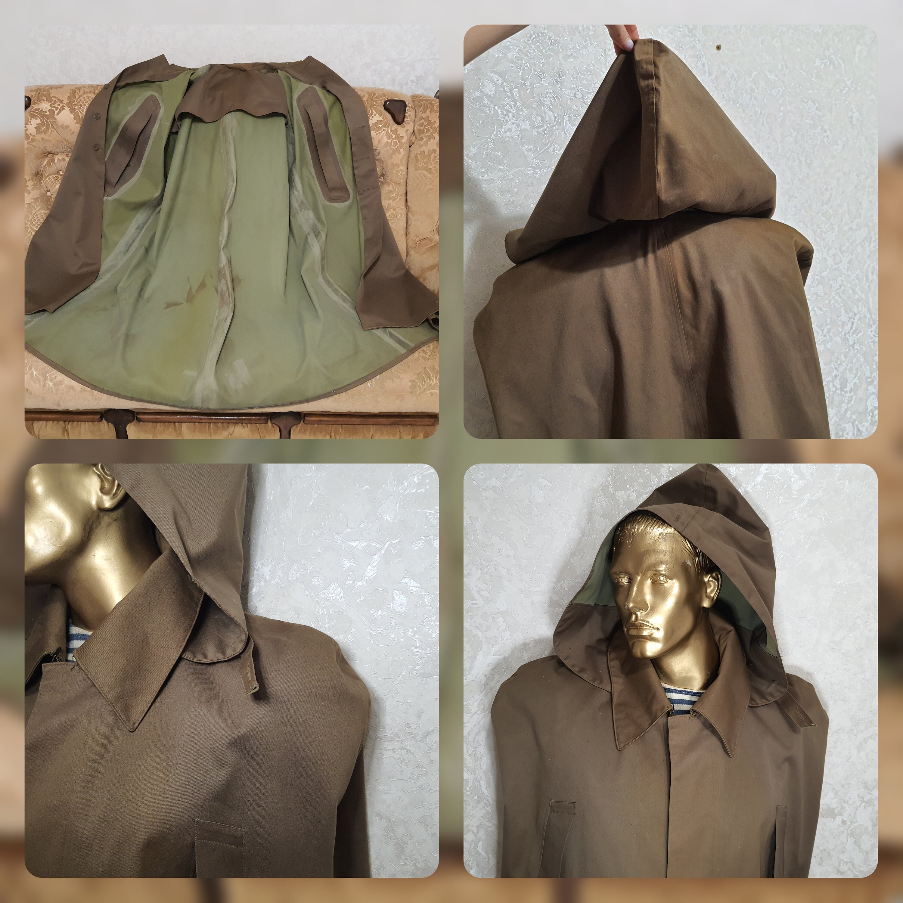 Army Soviet Officer Raincoat Cloak USSR - Etsy