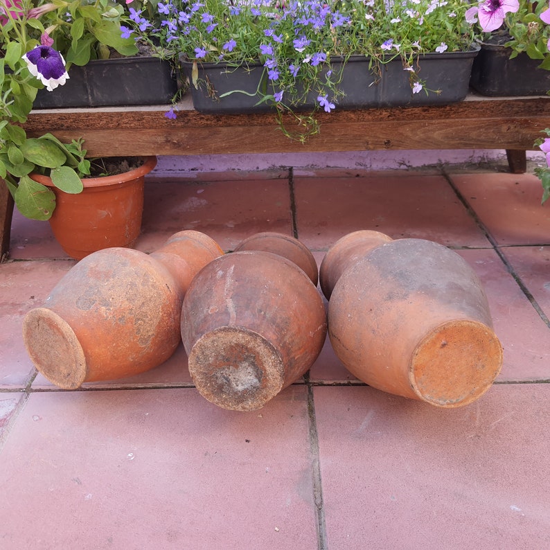 Set of Three. Very Old Antique Ancient Clay Vessel - Rustic Bowl ...