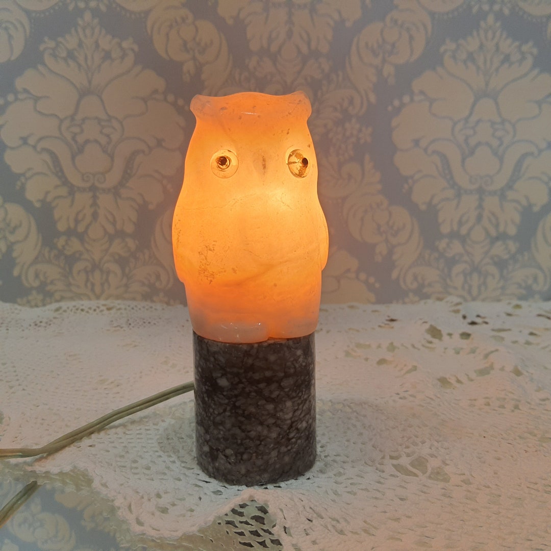 Soviet Marble Stone Night Light, Vintage Stone Lamp, Retro Porcelain ...