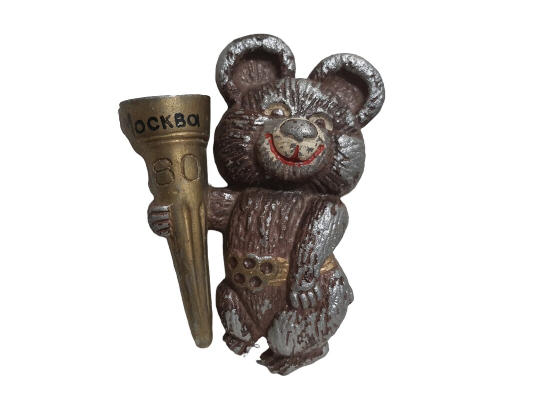Wall Decor, Panel, Olympic Misha Bear Cast Metal Wall Art - Vintage ...