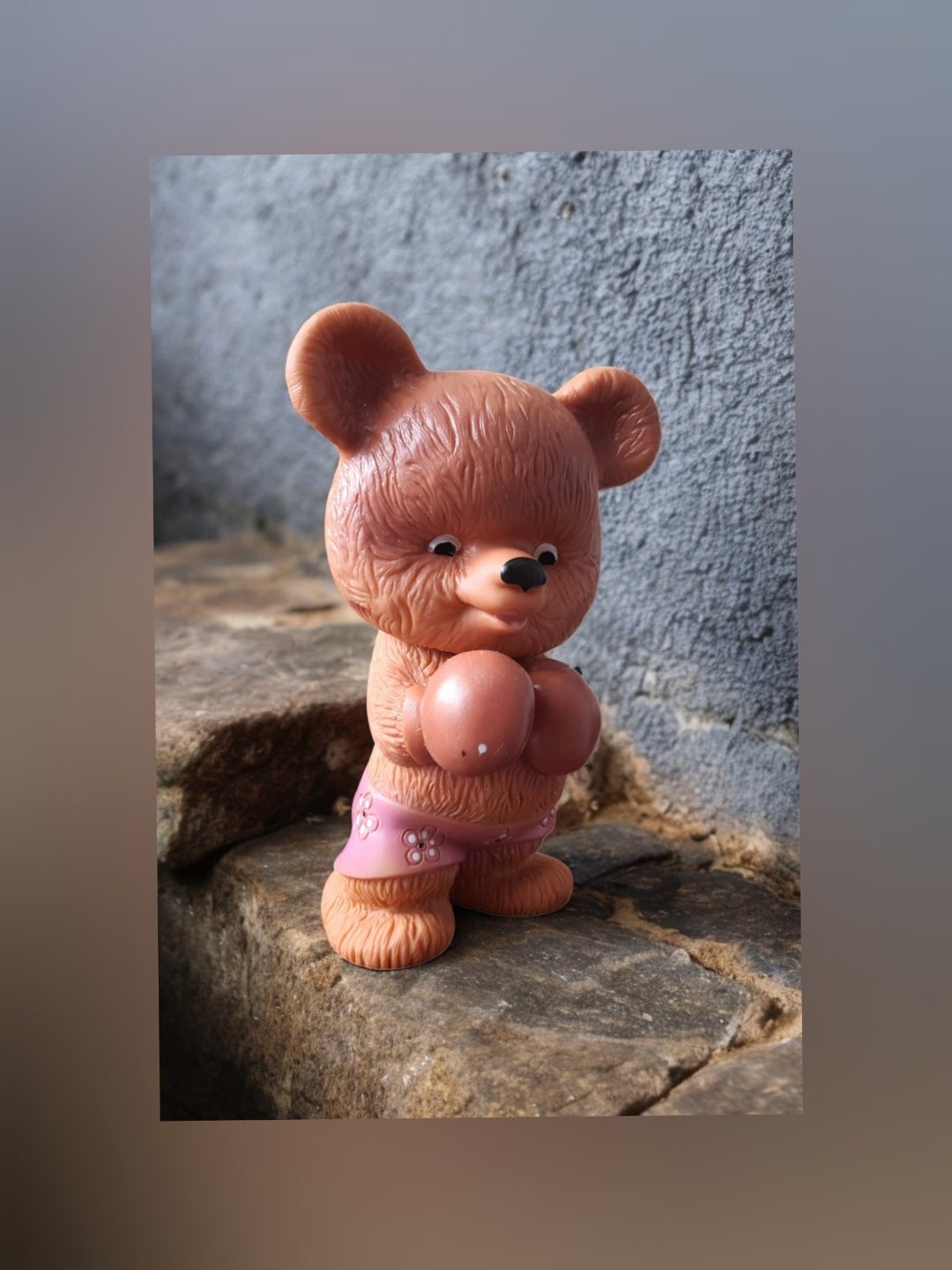 Vintage Rubber Bear Boxer. Soviet Toy. Vintage Toy. Soviet Bear. Bear ...