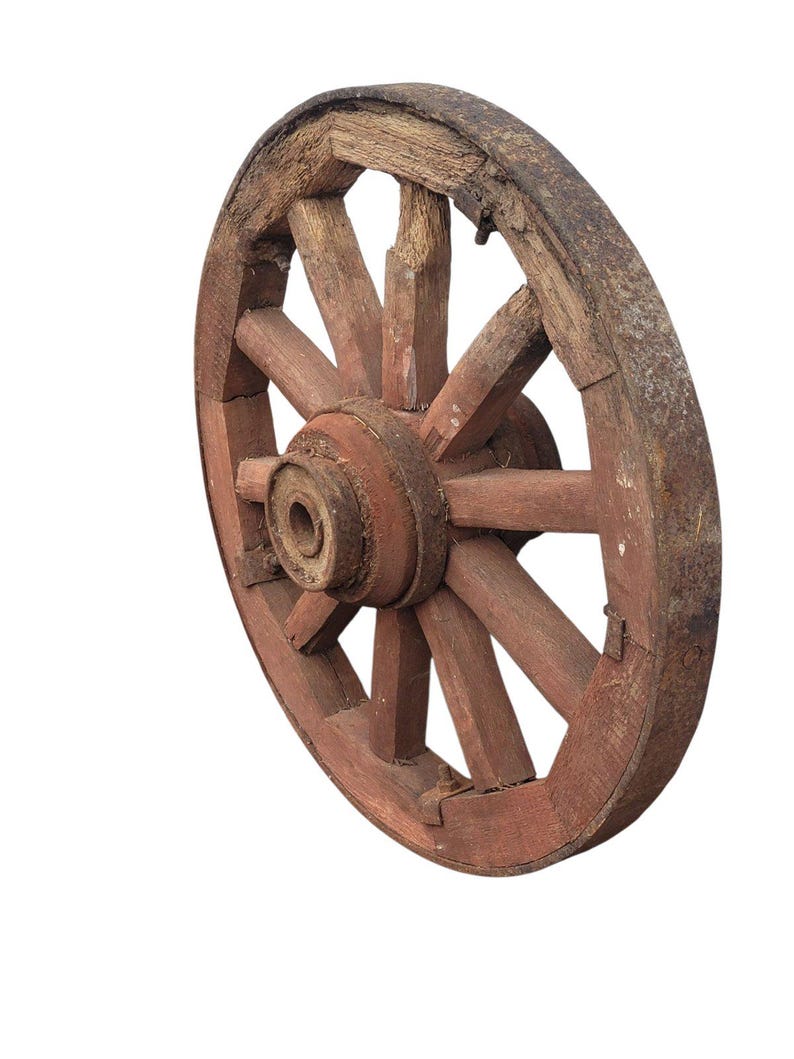 Antique Carriage Wheel, Rustic Wagon Wheel, Cart Wheel, Vintage Wheel ...