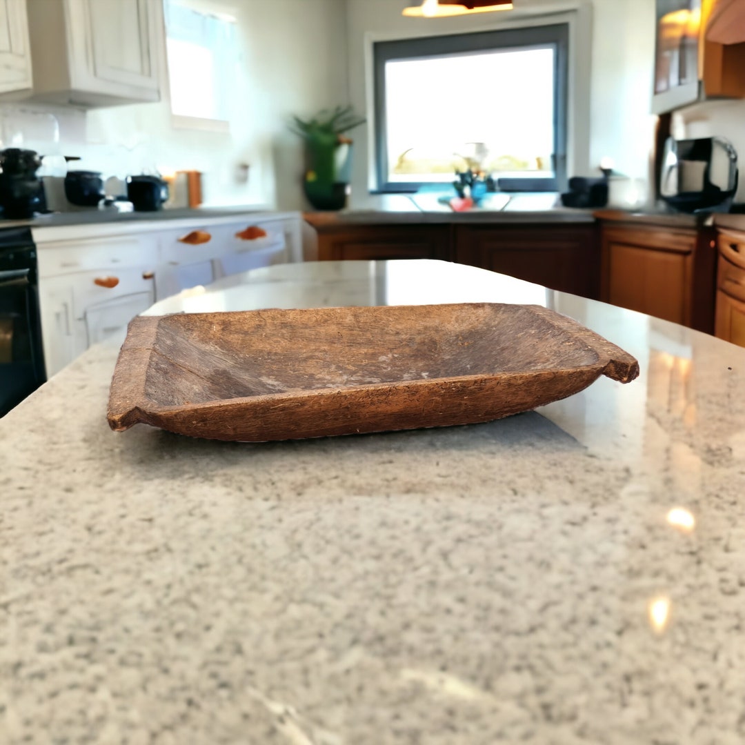 Vintage Hand Carved Wooden Trough. Old Primitive Farmhouse Bread Box ...