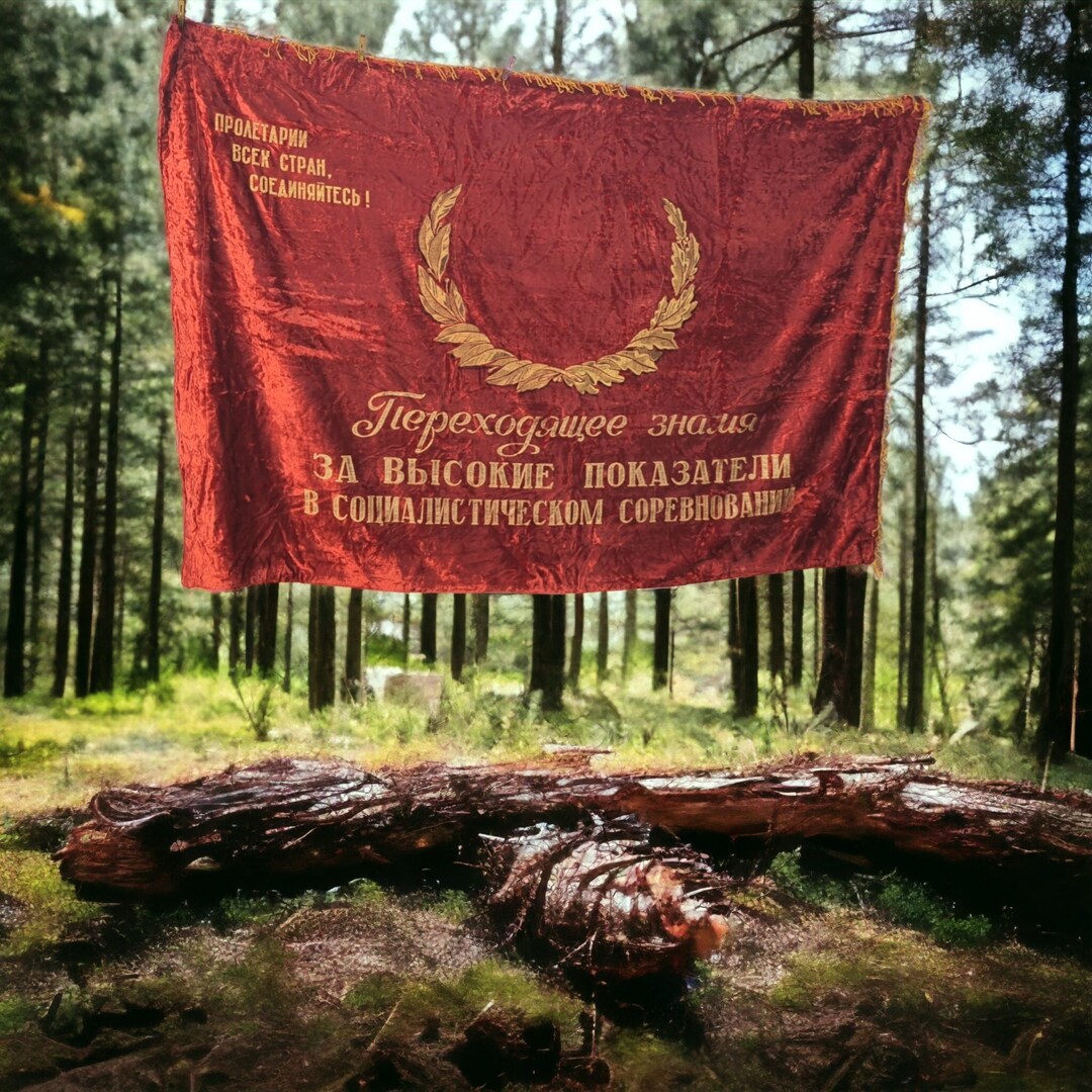 Soviet Velvet Flag, Passing Banner, Lenin, Central Committee of the ...