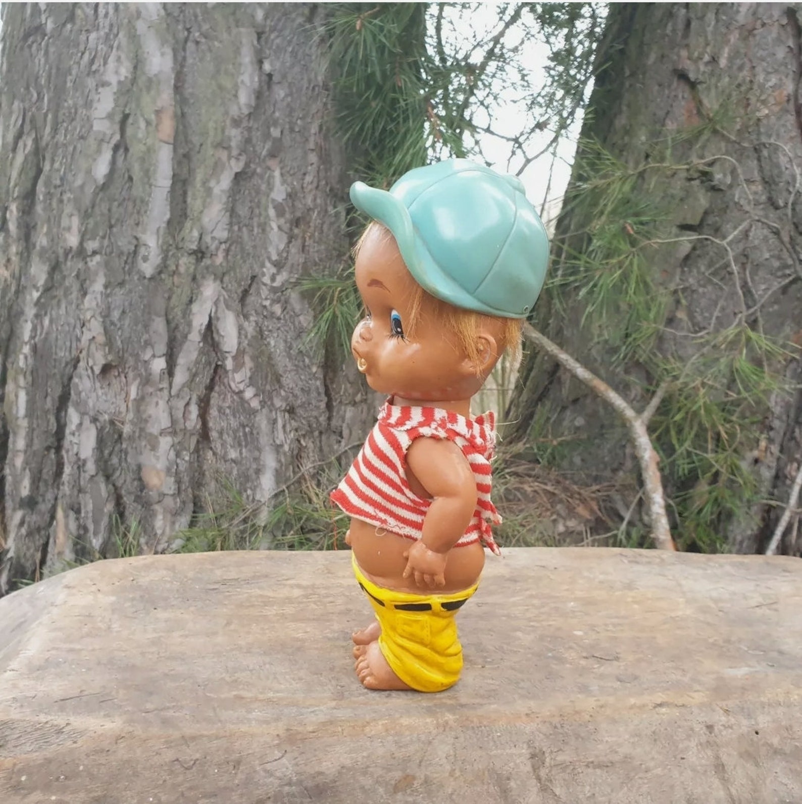 Bobblehead Boy Plastic Vintage Baby Dolls Rubber Toy USSR - Etsy