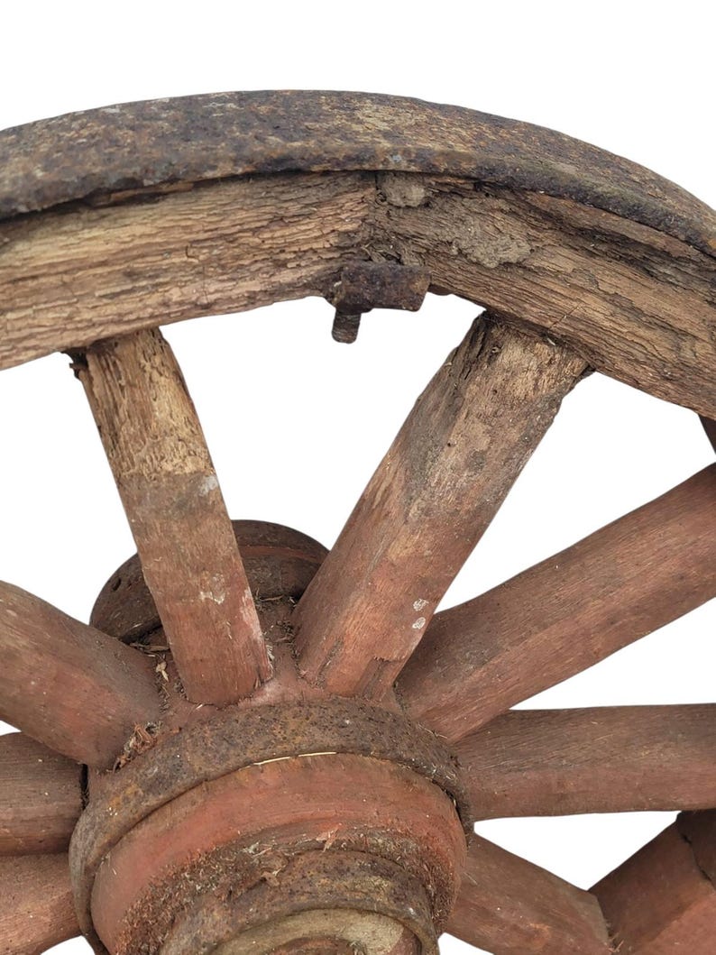 Antique Carriage Wheel, Rustic Wagon Wheel, Cart Wheel, Vintage Wheel ...