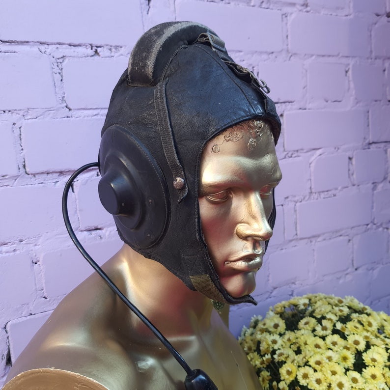 Soviet Military Leather Fur Helmet USSR Air Force Pilot - Etsy