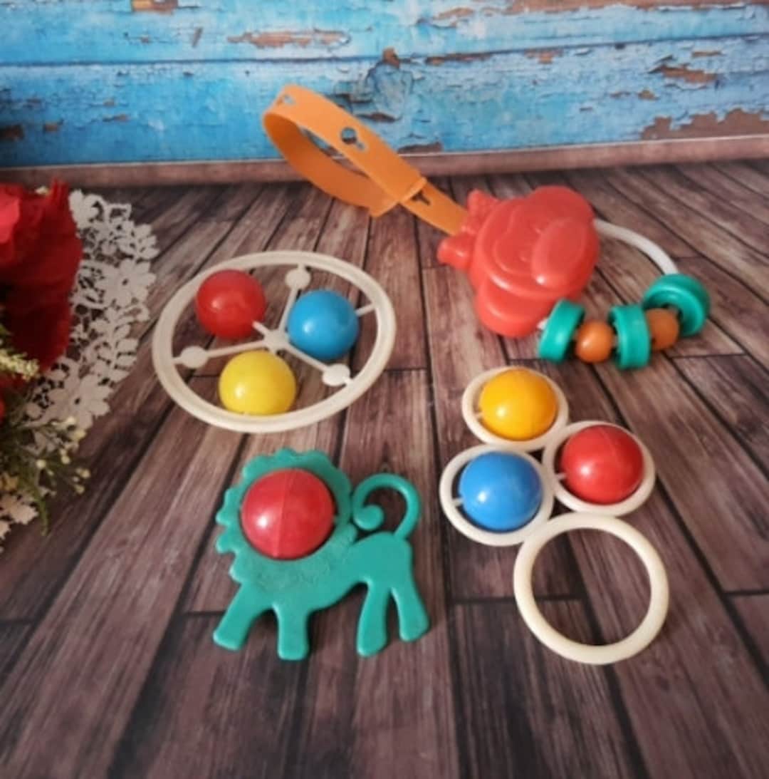 Set of 4 New USSR Rattles Vintage Toys Rattles Vintage Children Toy ...