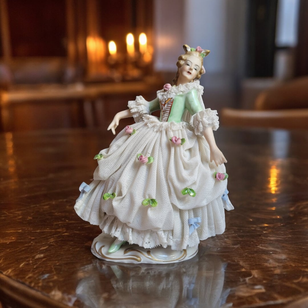 Vintage Figurine, Porcelain Figurine, Antique, Porcelain Girl, Girl in ...