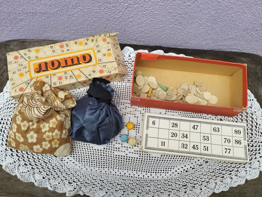 Antique Lotto Cards Game, Vintage Soviet Bingo Game Set 1970s, Ussr ...