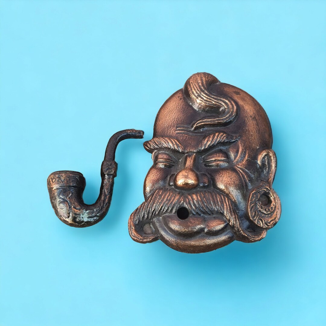 Vintage Wall-mounted Bronze Candlestick Taras Bulba Cossack With Pipe ...