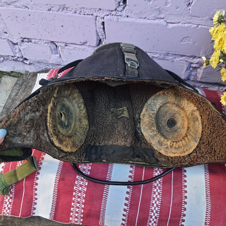 Soviet Military Leather Fur Helmet USSR Air Force Pilot - Etsy