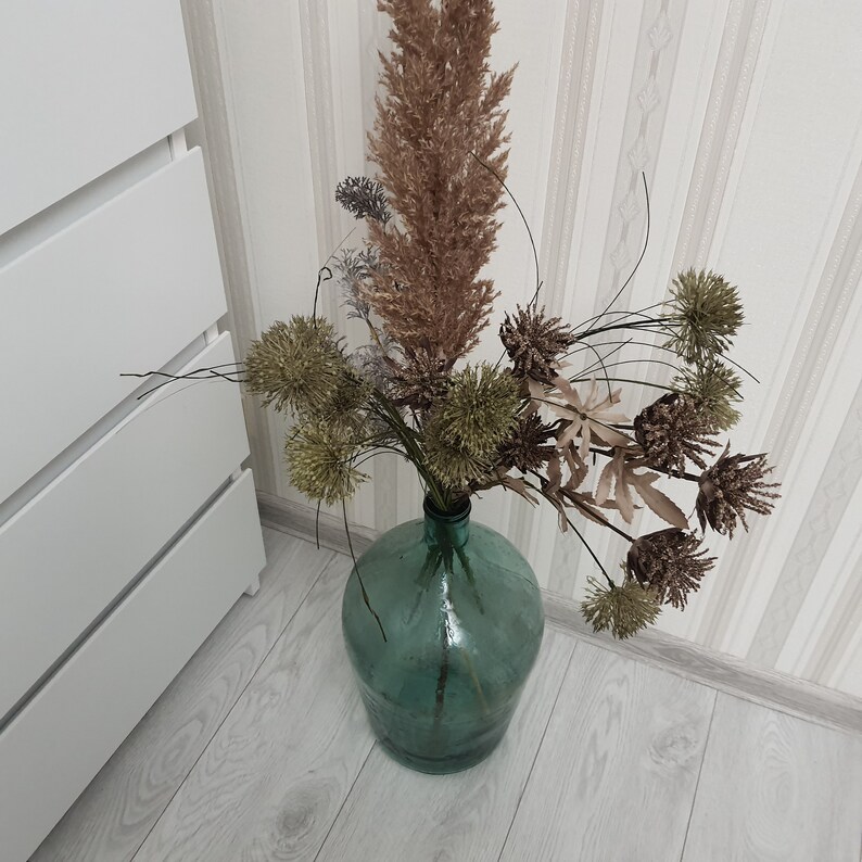 Farm House Glass Vase Large Bottle Shaped Made With Recycled Glass ...