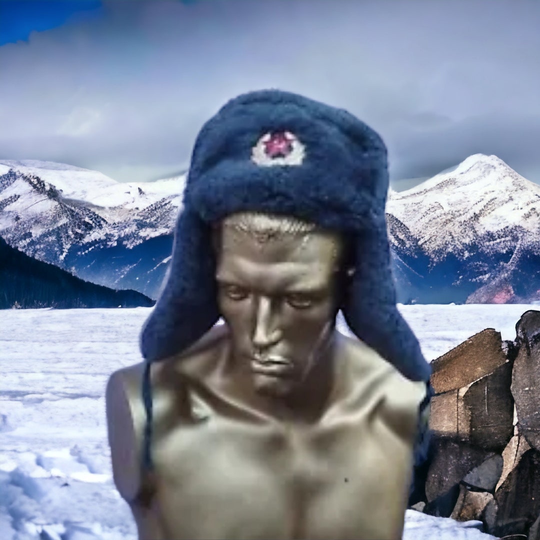 Vintage Winter Faux Fur Hat, Soviet Army Design Ushanka Hat, Soviet ...