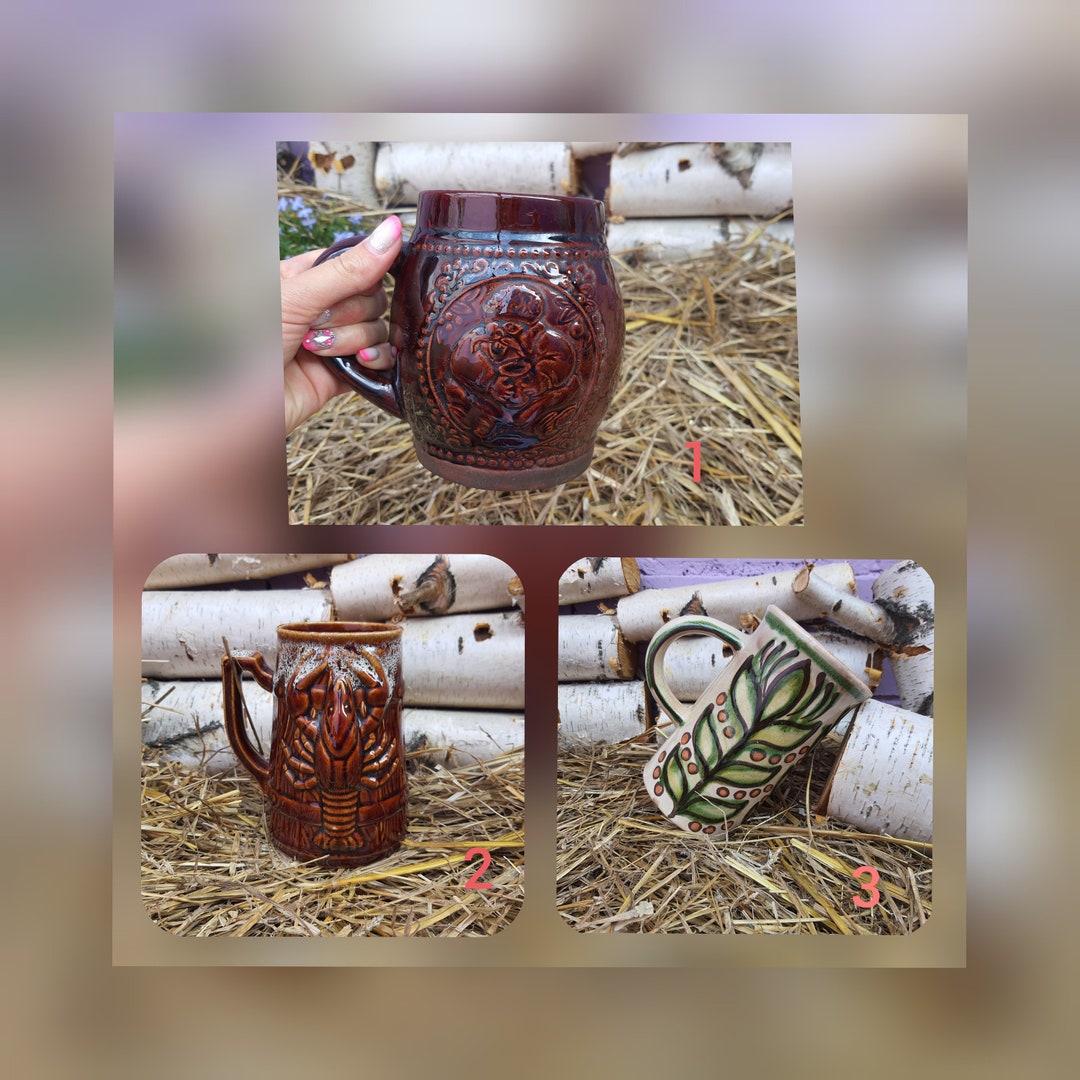 Ceramic Glass, Vintage Glass, Ukrainian Glass, Beer Glass, Room Decor ...