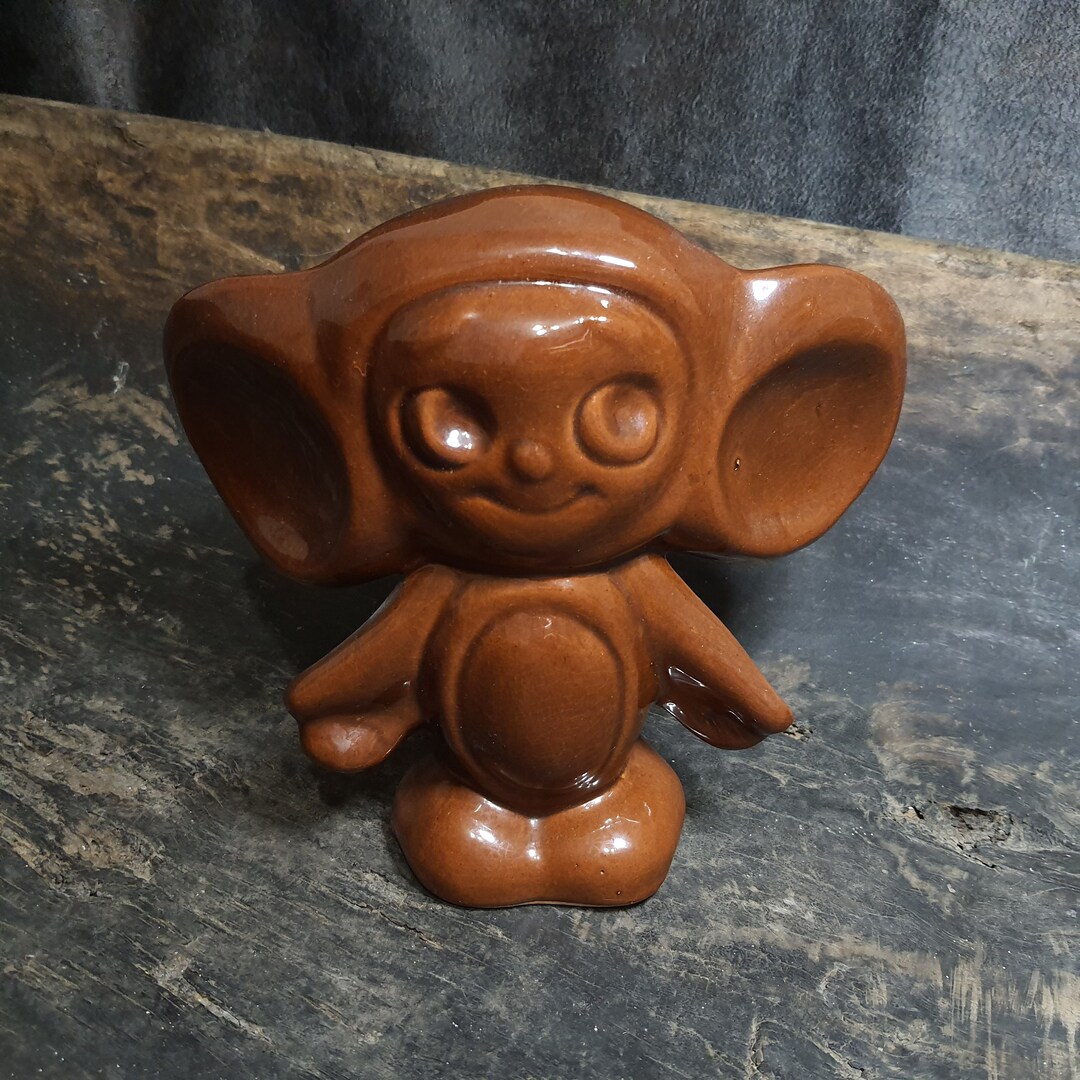 Large Ceramic Figure Cheburashka, Handmade, Painting, Gift, Decor ...