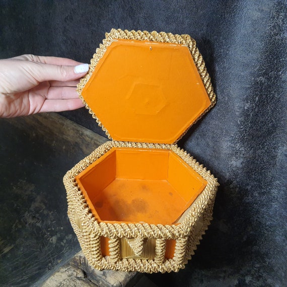 Storage Box Vintage Box Straw Box Handmade Gift Decor - Gem