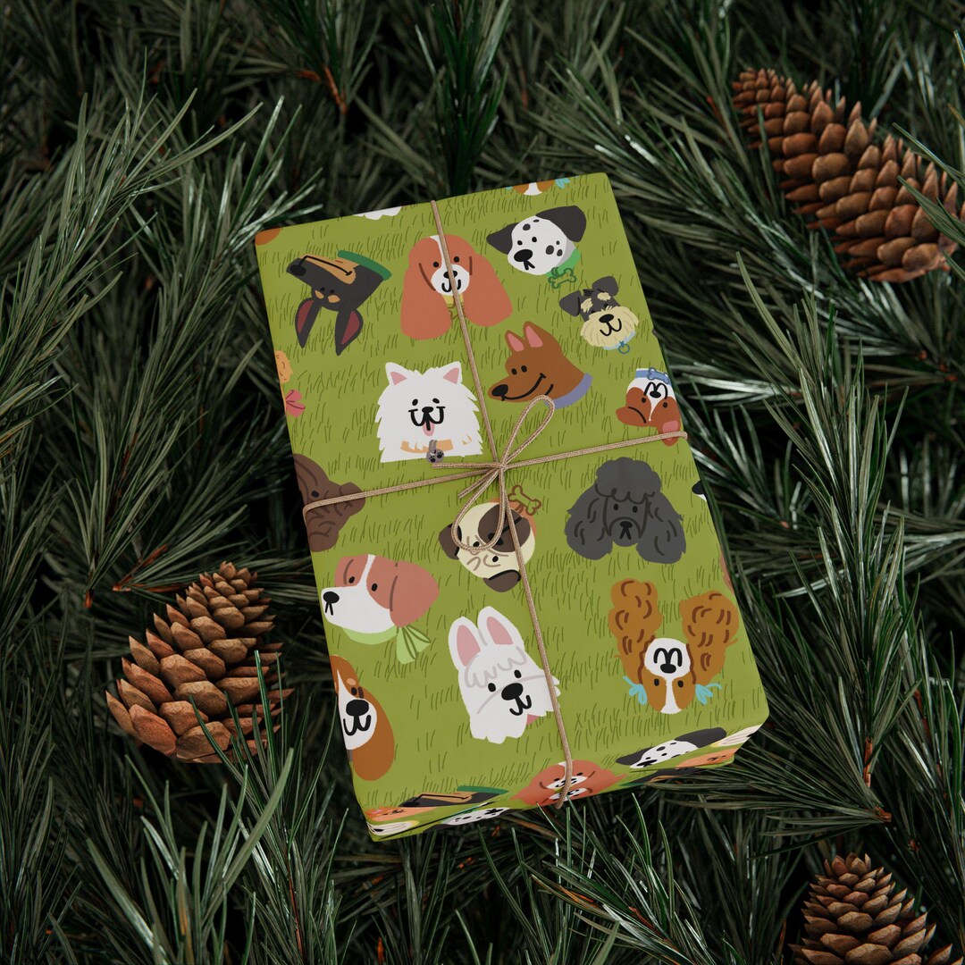 Dog Breed Christmas Wrapping Paper, Whimsical Pet Lover Gift Wrap - Etsy