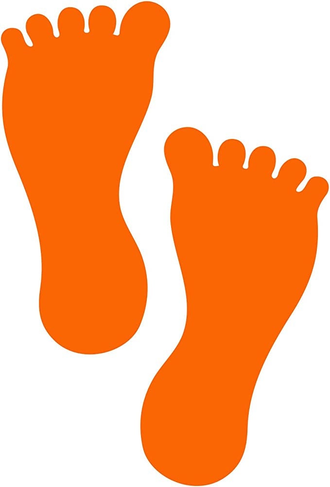 12 Pack - 7 Inch Barefoot Footprint Decal Stickers for Floors and Walls ...
