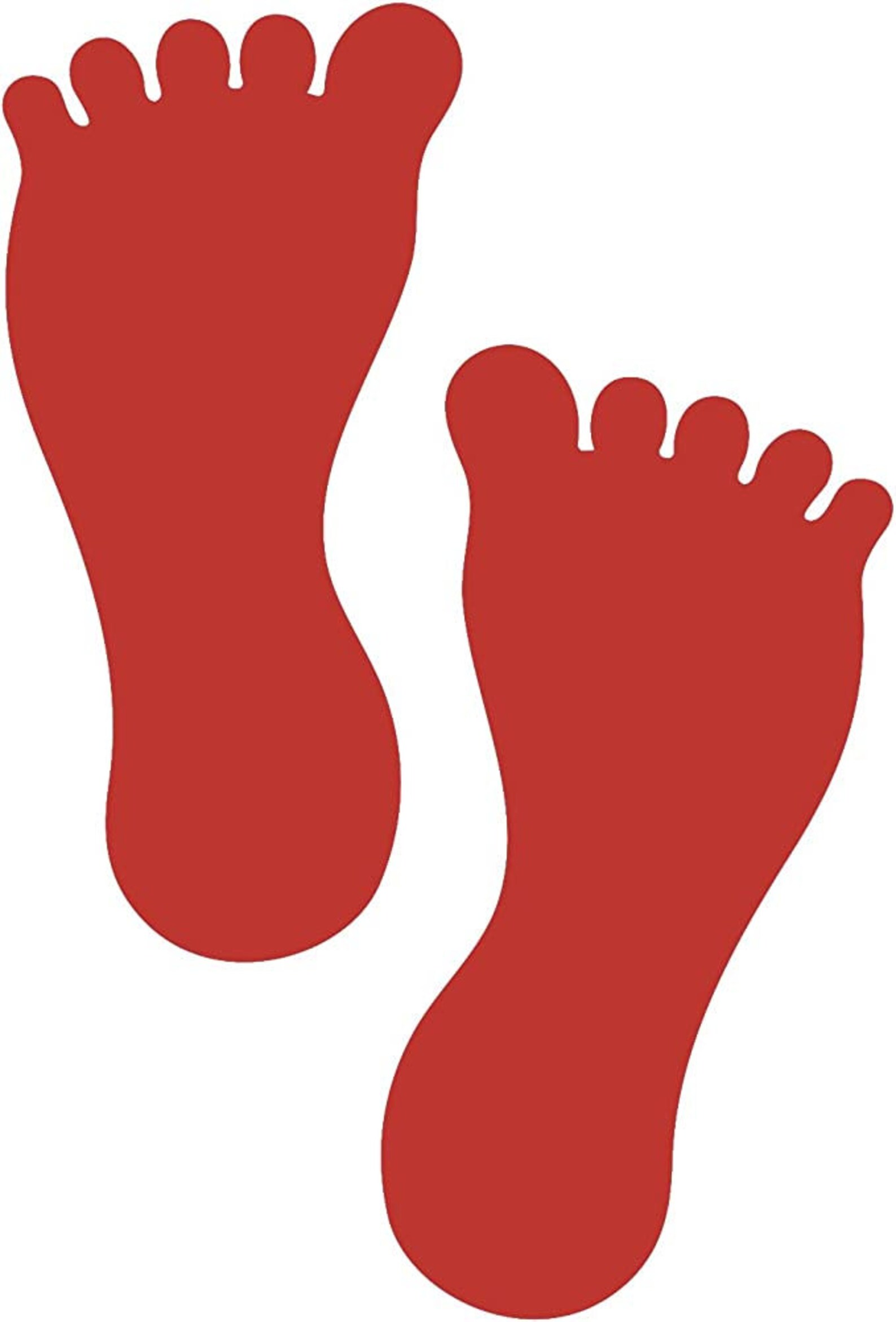 12 Pack - 7 Inch Barefoot Footprint Decal Stickers for Floors and Walls ...