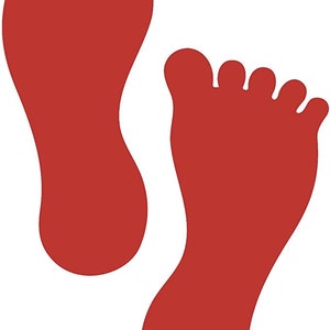 12 Pack - 7 Inch Barefoot Footprint Decal Stickers for Floors and Walls ...