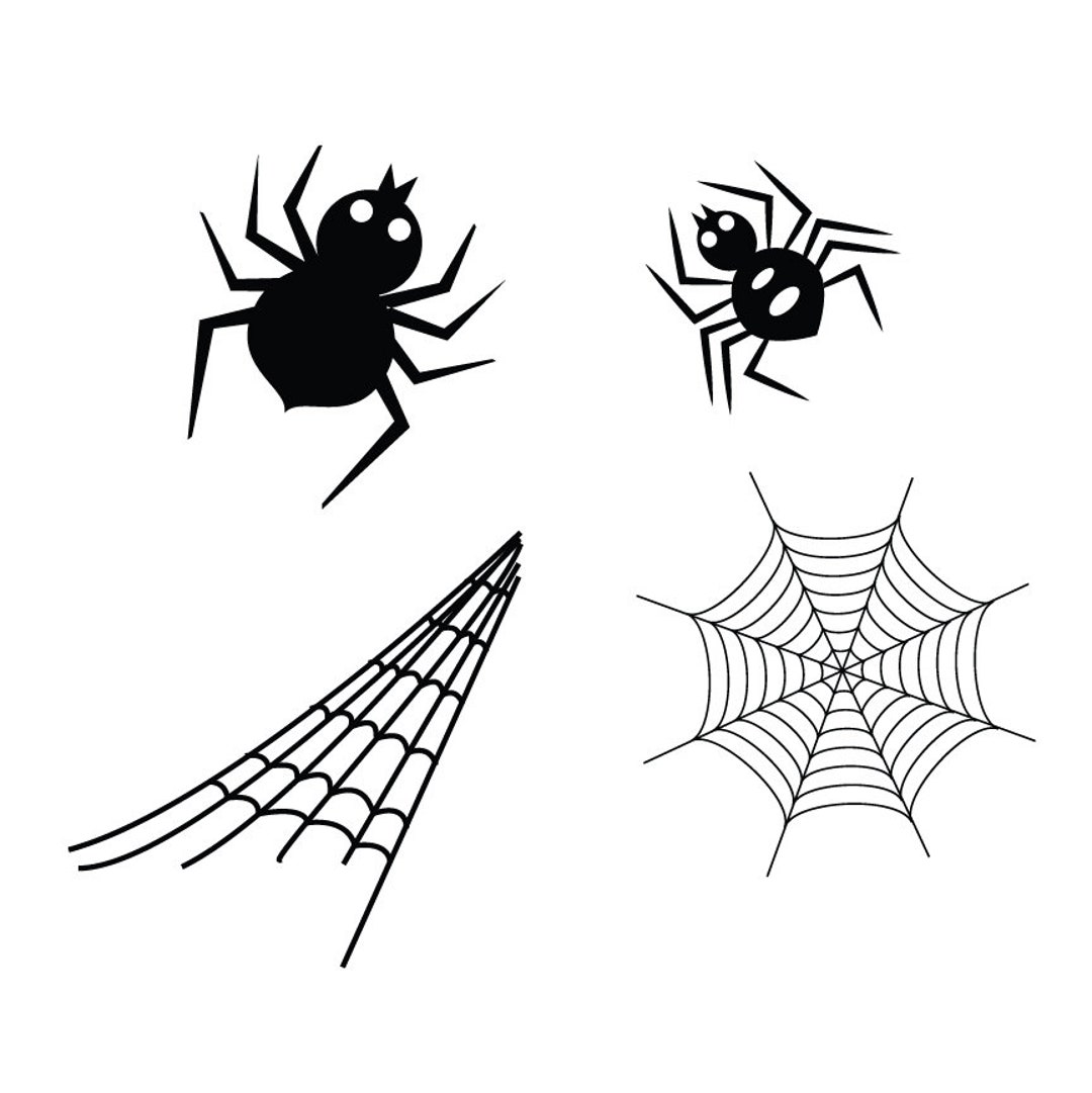Scary Spider & Web Pack – Includes 2 Spiders and 2 Webs Vinyl Stickers ...
