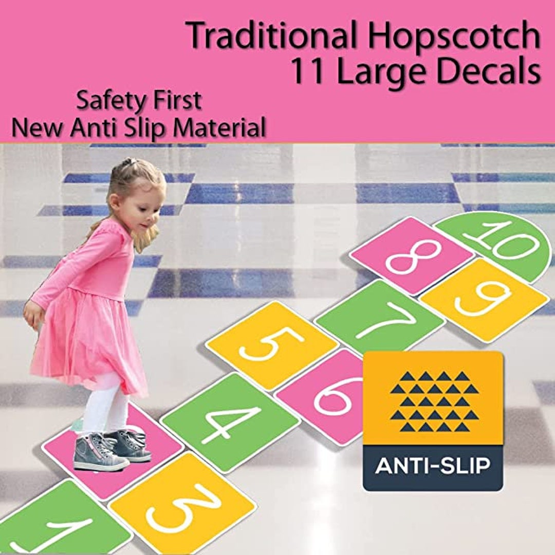 Anti-slip Safety First - Traditional Hopscotch Bright Colorful Sensory ...