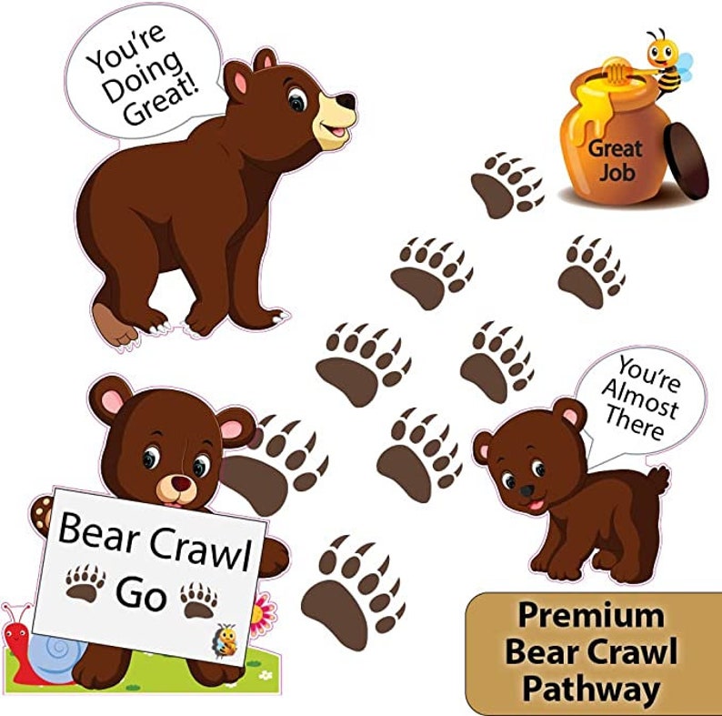 Bear Crawl Sensory Path Kit-16 Durable Vinyl Floor Decals - Etsy