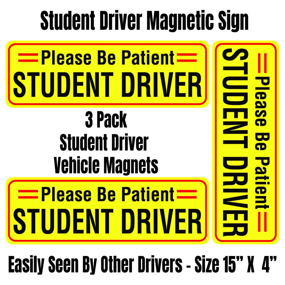 3 Pack - Student Driver Please Be Patient - Car Truck SUV Magnets - Etsy
