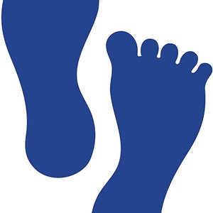 12 Pack - 7 Inch Barefoot Footprint Decal Stickers for Floors and Walls ...