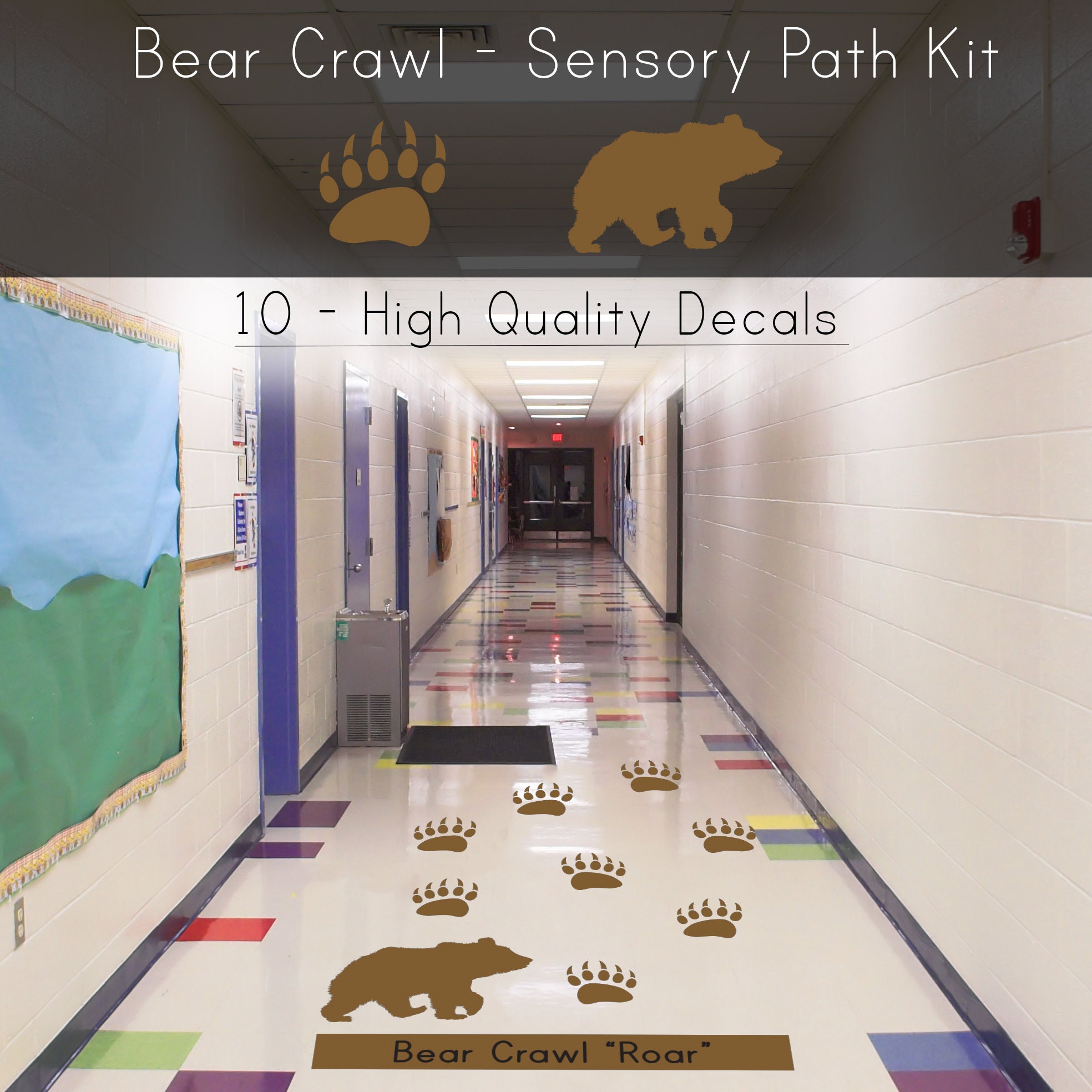 Deluxe Classroom Sensory Path Kit 65 Custom Vinyl Decal Stickers ...