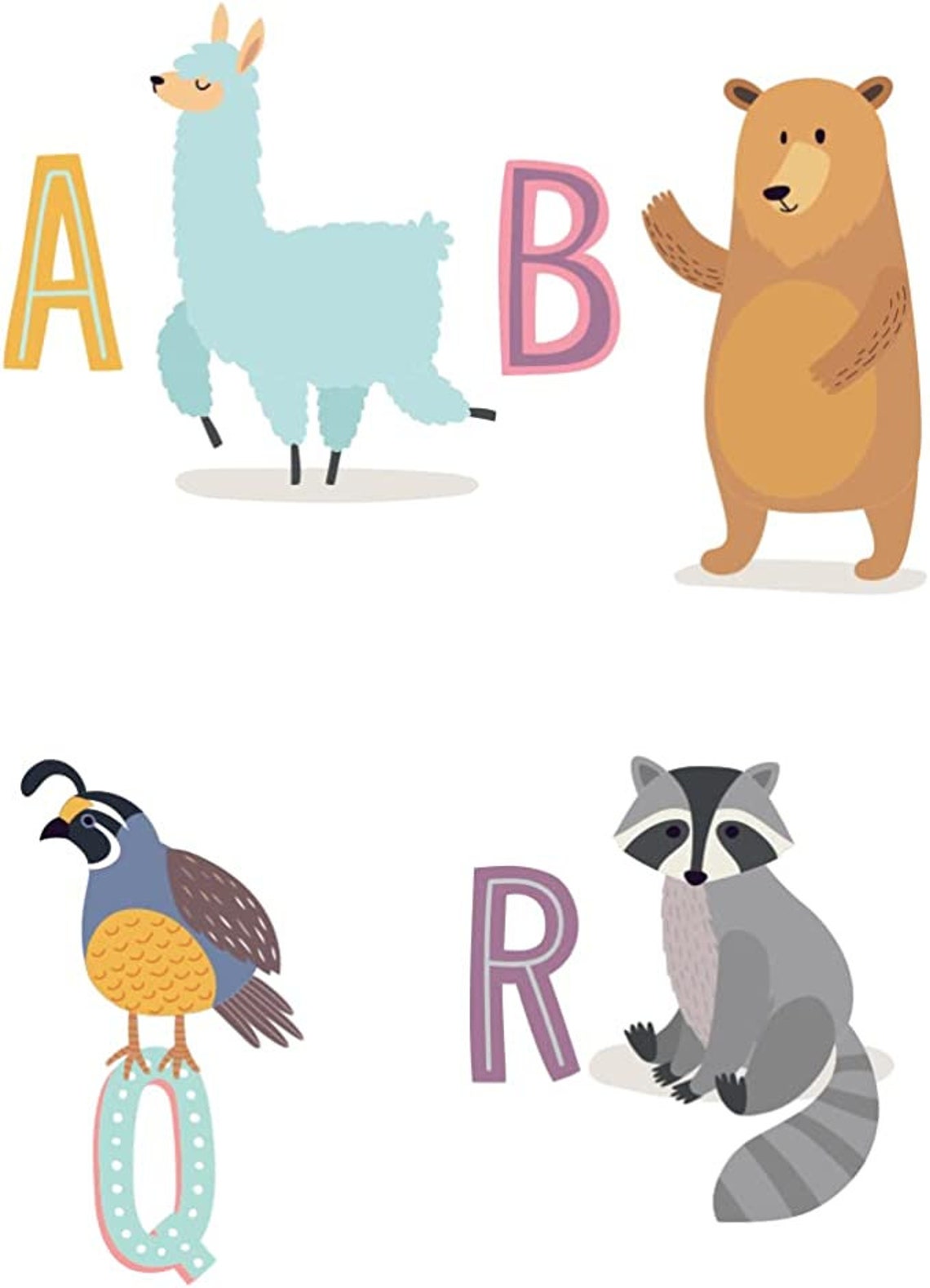 Alphabet and Animals - 52 Large 4 Inch Decals – Classroom Sensory ...