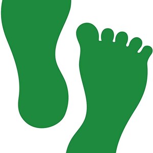 12 Pack - 7 Inch Barefoot Footprint Decal Stickers for Floors and Walls ...