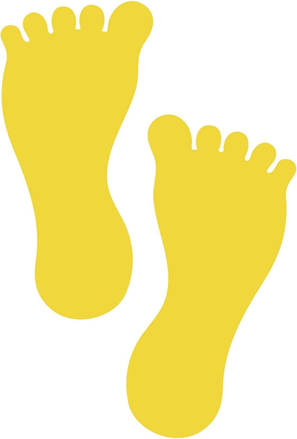 12 Pack - 7 Inch Barefoot Footprint Decal Stickers for Floors and Walls ...