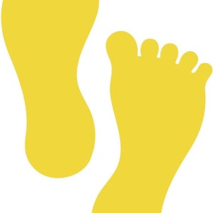12 Pack - 7 Inch Barefoot Footprint Decal Stickers for Floors and Walls ...