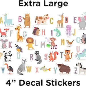 Alphabet and Animals - 52 Large 4 Inch Decals – Classroom Sensory ...