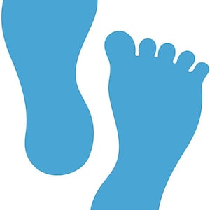 12 Pack - 7 Inch Barefoot Footprint Decal Stickers for Floors and Walls ...