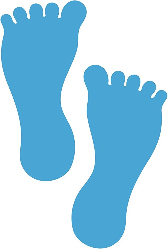 12 Pack - 7 Inch Barefoot Footprint Decal Stickers for Floors and Walls ...