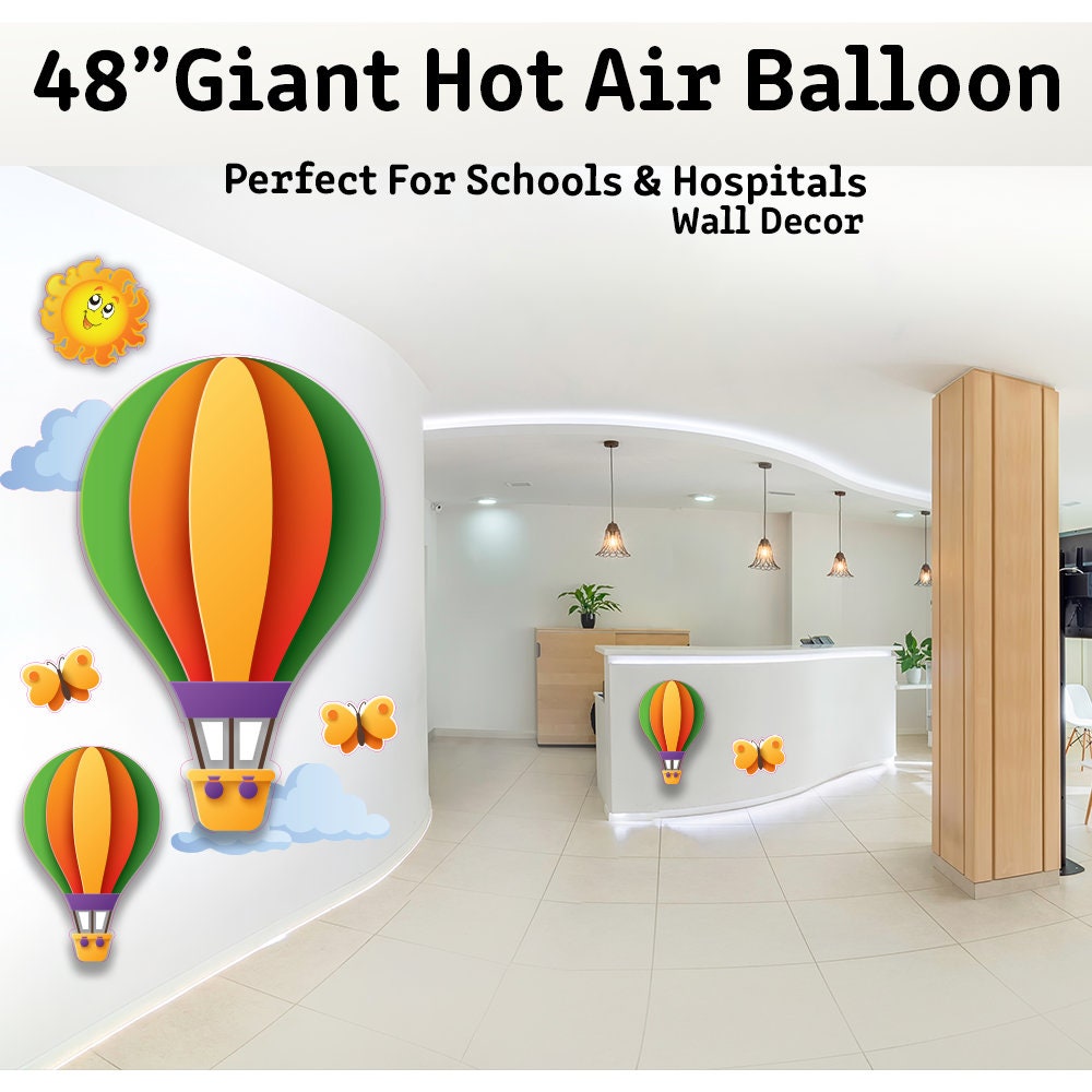 Giant Hot Air Balloon 48" Wall Set Decal Sticker for Children's ...