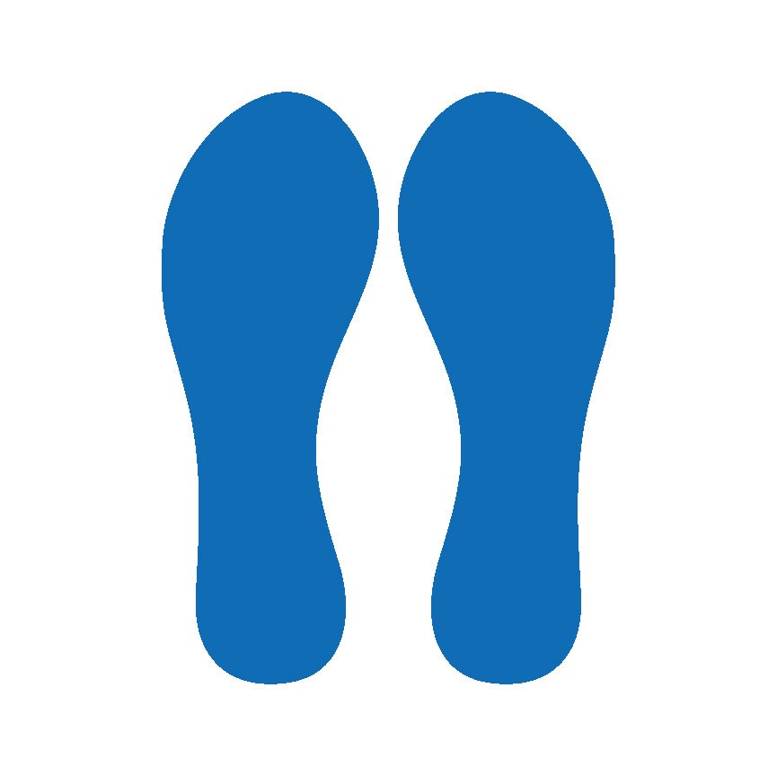 Footprints Jumbo Durable Floor and Wall Safe Vinyl Choose From: Blue ...