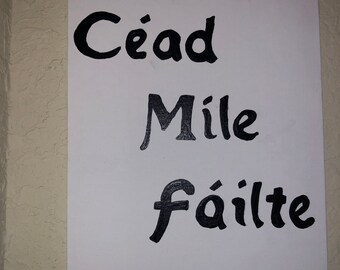 Claddagh Welcome Sign Cead Mile Failte - Etsy
