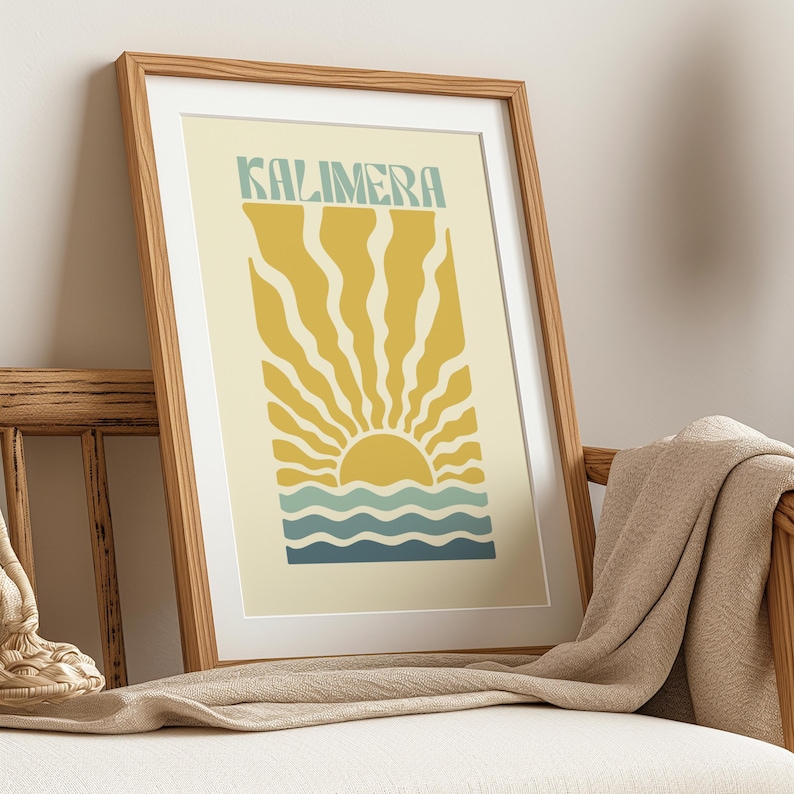 Kalimera Greek Retro A4 A3 Wall Art Print Poster Housewarming Gift - Etsy