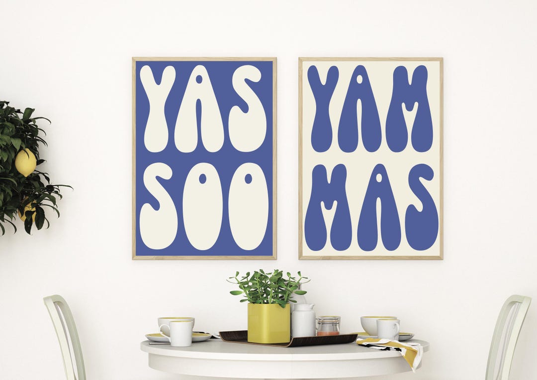 Yassoo and Yammas Greek Wall Art A4 Print - Etsy