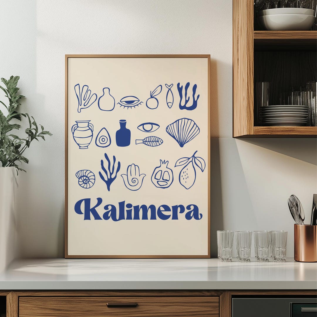 Kalimera Greek Wall Art A4 A3 Print Gift - Etsy