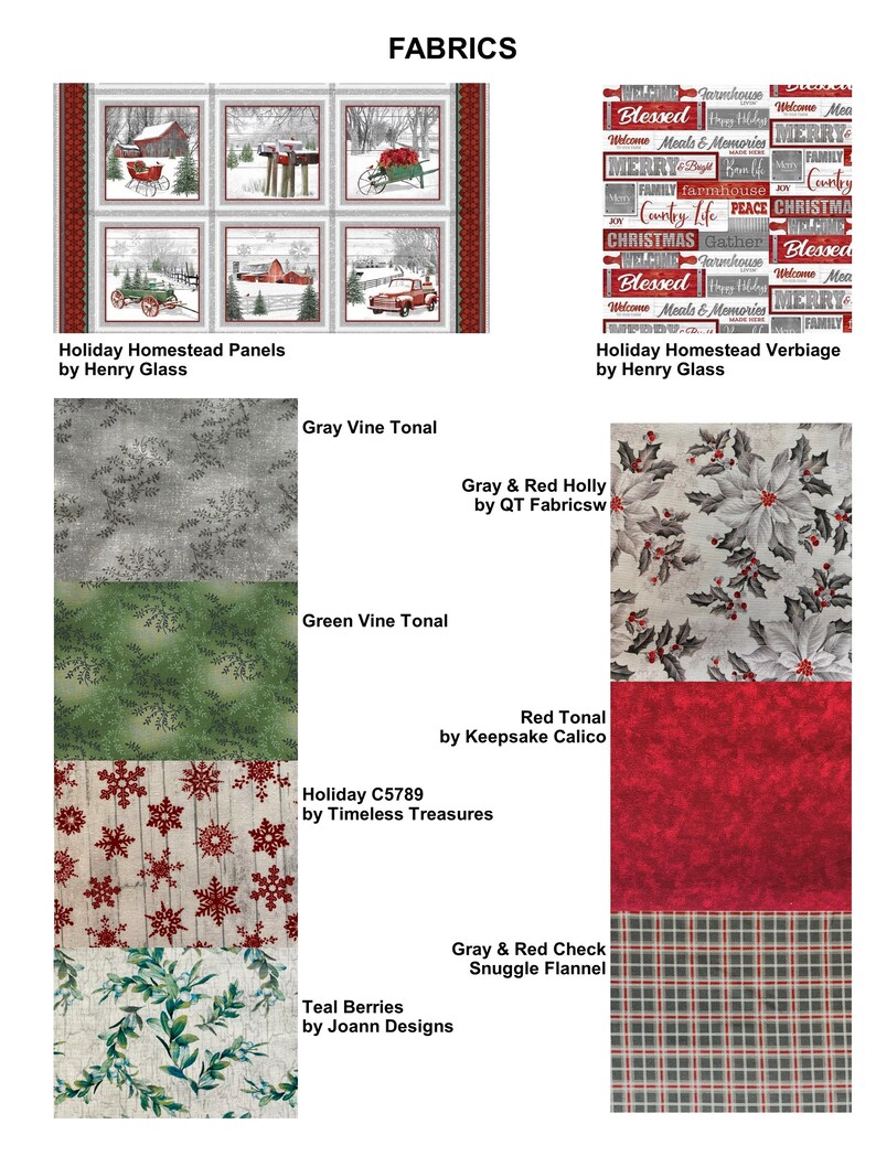 Holiday Homestead Lap Quilt Kit, Includes Binding and Backing With ...