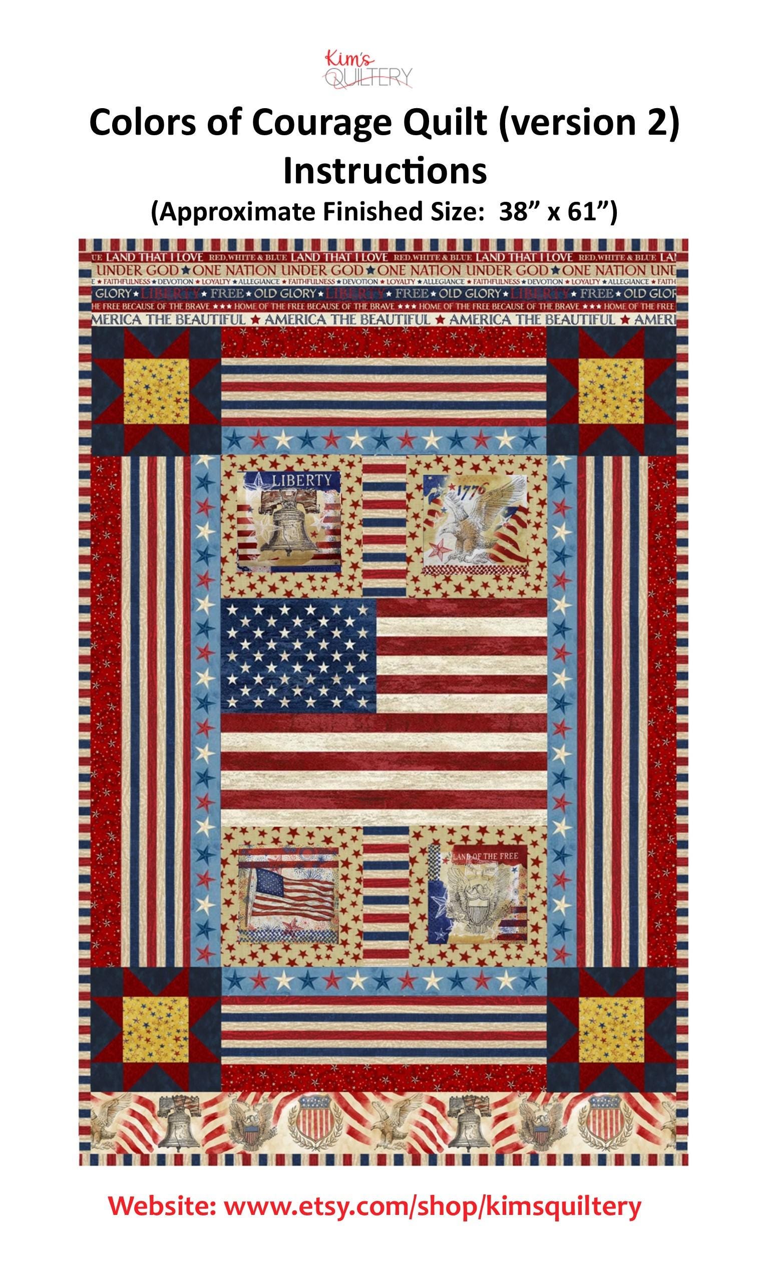 Patriotic Quilt Kit: Americana Valor Design, Rare Fabric - Etsy
