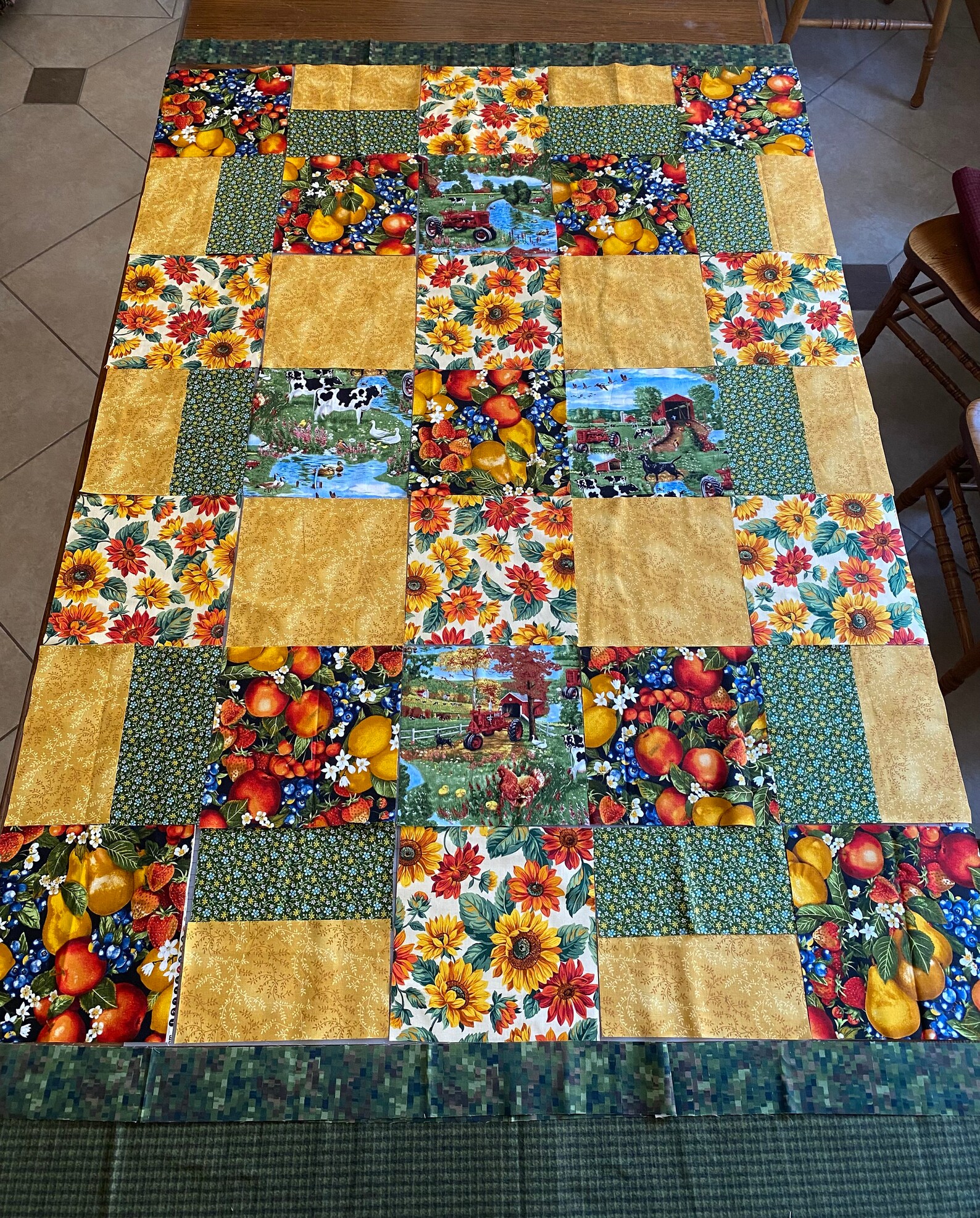 Farmland Harvest Lap Quilt Kit, Includes Binding and Backing - Etsy